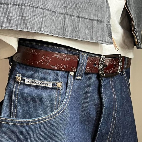 Accessories | Vintage Style Brown American Western Floral Design Belt ...